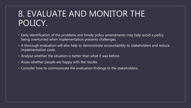 Policy formulation and evaluation | PPTX | Healthcare Industry | Industries