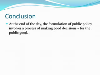 Policy formulation and processes | PDF