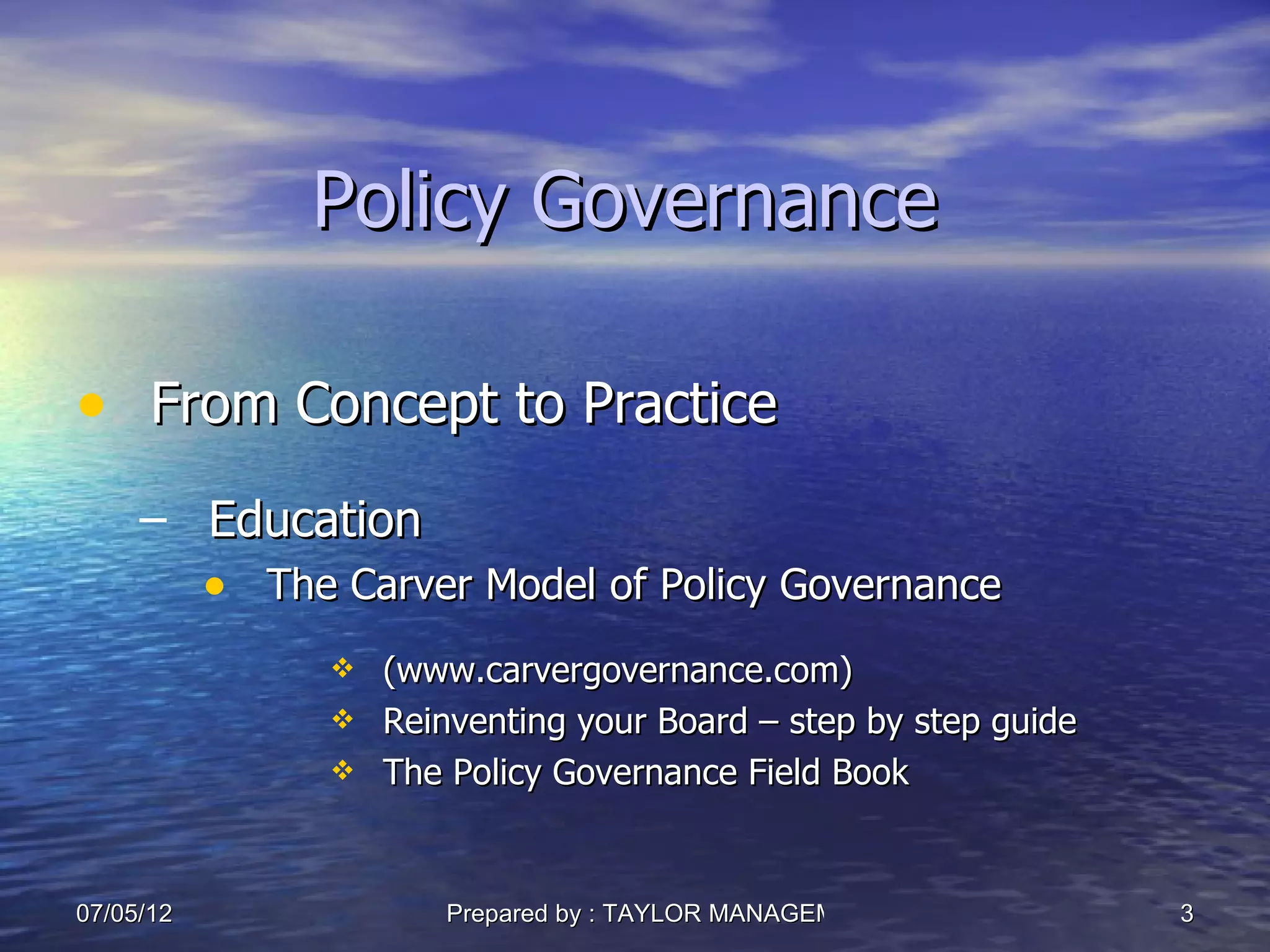 Policy governance | PPT