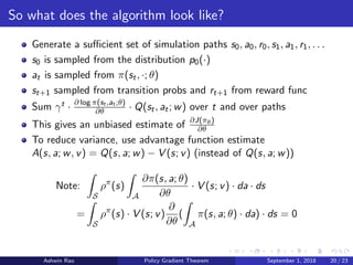 Policy Gradient Theorem | PDF