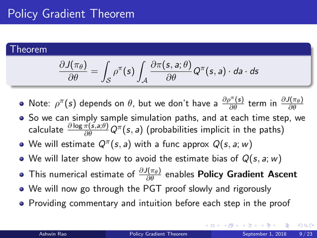 Policy Gradient Theorem | PDF