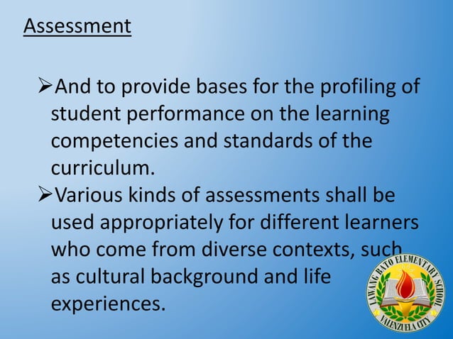 Policy guidelines on classroom assessment for the k to 12 basic ...