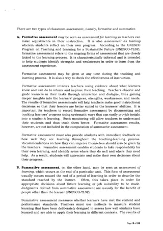 Policy Guidelines on Classroom Assessment for the K to 12 Basic ...