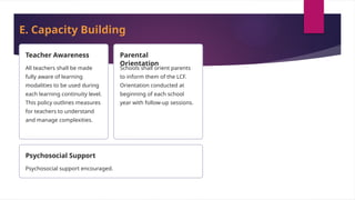 Comprehensive Policy Guidelines on Learning Continuity in Emergencies ...