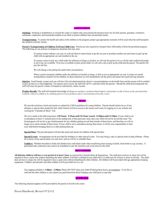 Policy handbook preschool | DOC | Daycare and Pre-School | Parenting