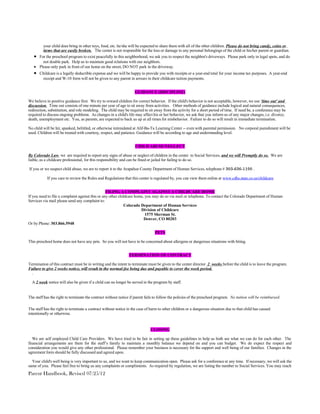 Policy handbook preschool | DOC