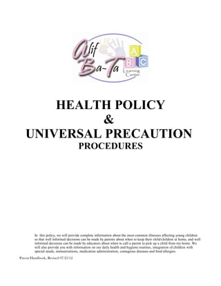 Policy handbook preschool | DOC
