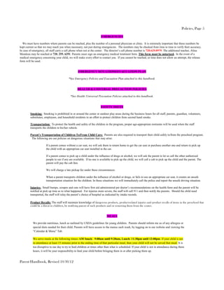 Policy handbook preschool | PDF