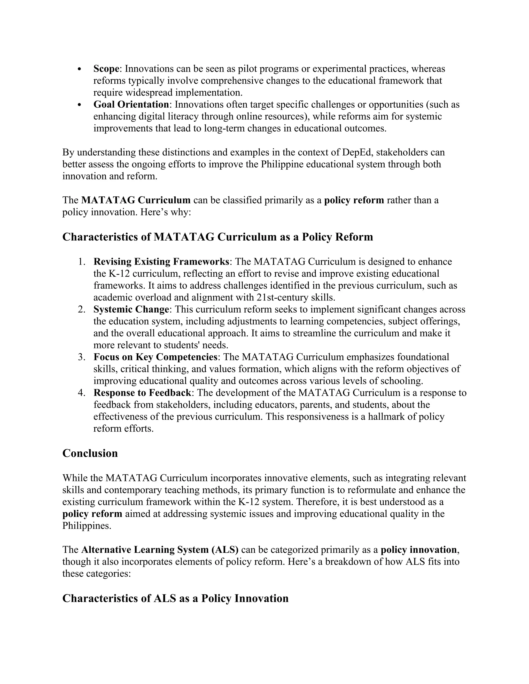 Policy innovations and reforms in the Philippine Education System.docx