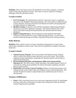 Policy innovations and reforms in the Philippine Education System.docx