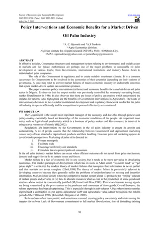 Policy interventions and economic benefits for a market driven oil palm industry | PDF