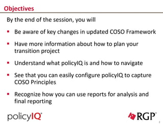 policyIQ for COSO 2013 Internal Control - Integrated Framework | PPT