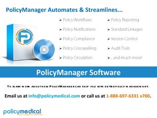 [PolicyMedical Webinar] Policies and Procedures for Patient Safety | PPT