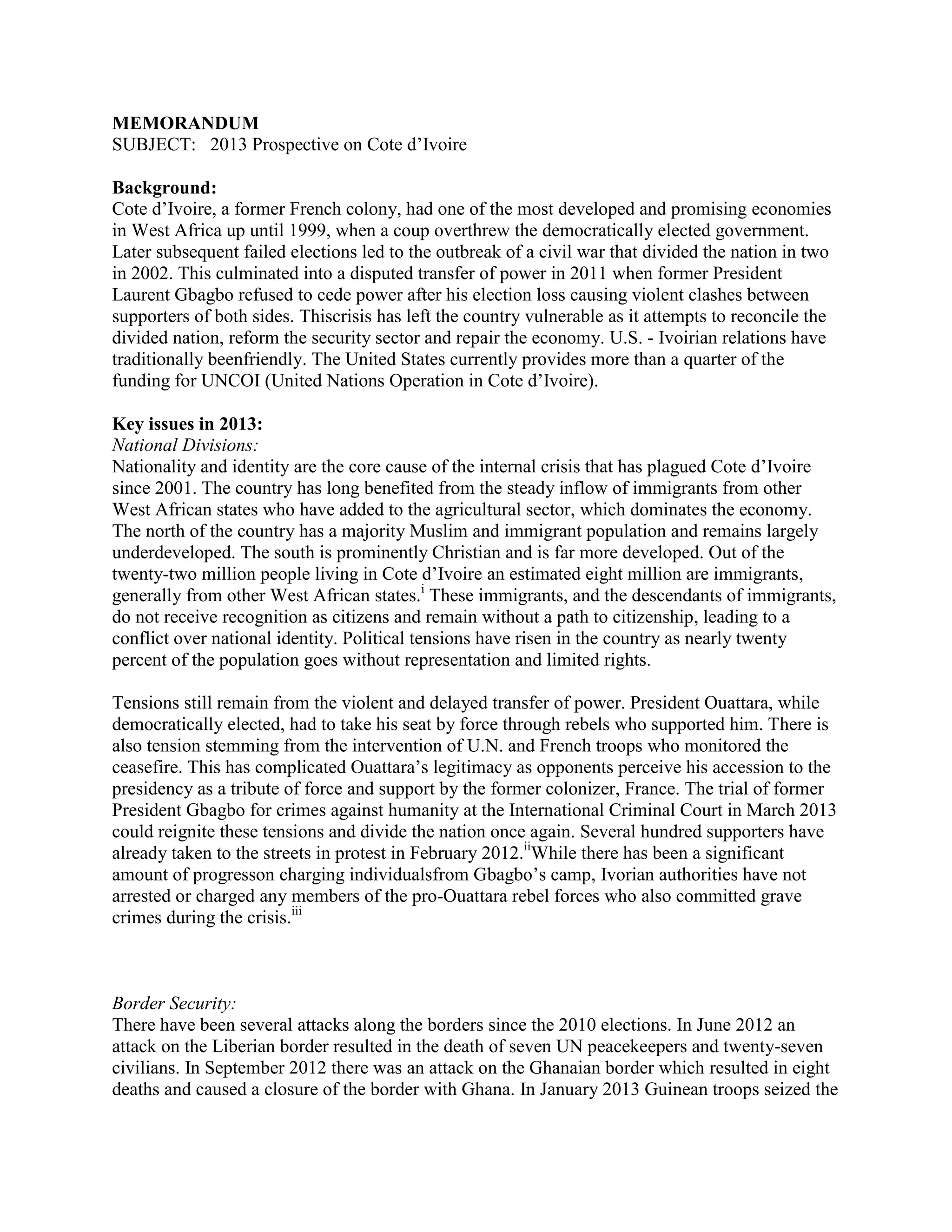 Policy memo writing sample | DOCX