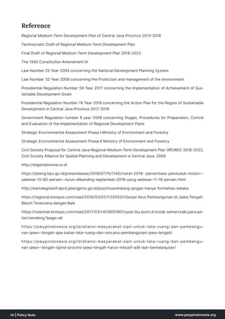 Mainstreaming SDGs in Development Plans in Central Java: Review of Spatial Aspects and Community ...