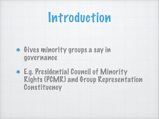 Policy of minority representation | PDF