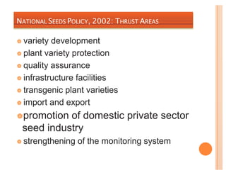 Policy of seed development | PPTX