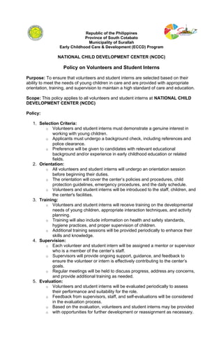 POLICY ON INTERN TO BE USED IN ACCREDITATION.docx