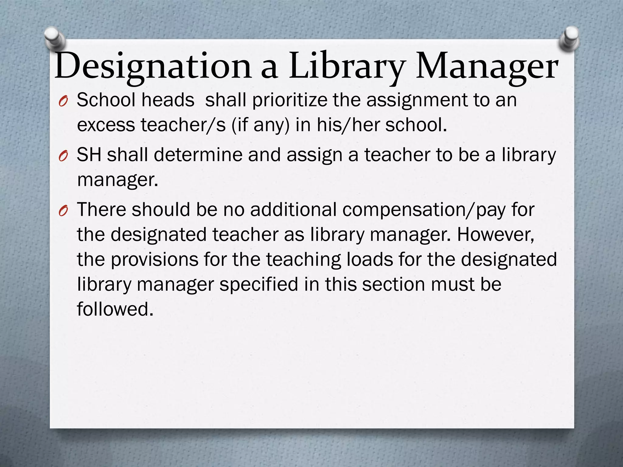 Policy on school library establishment, improvement, | PDF
