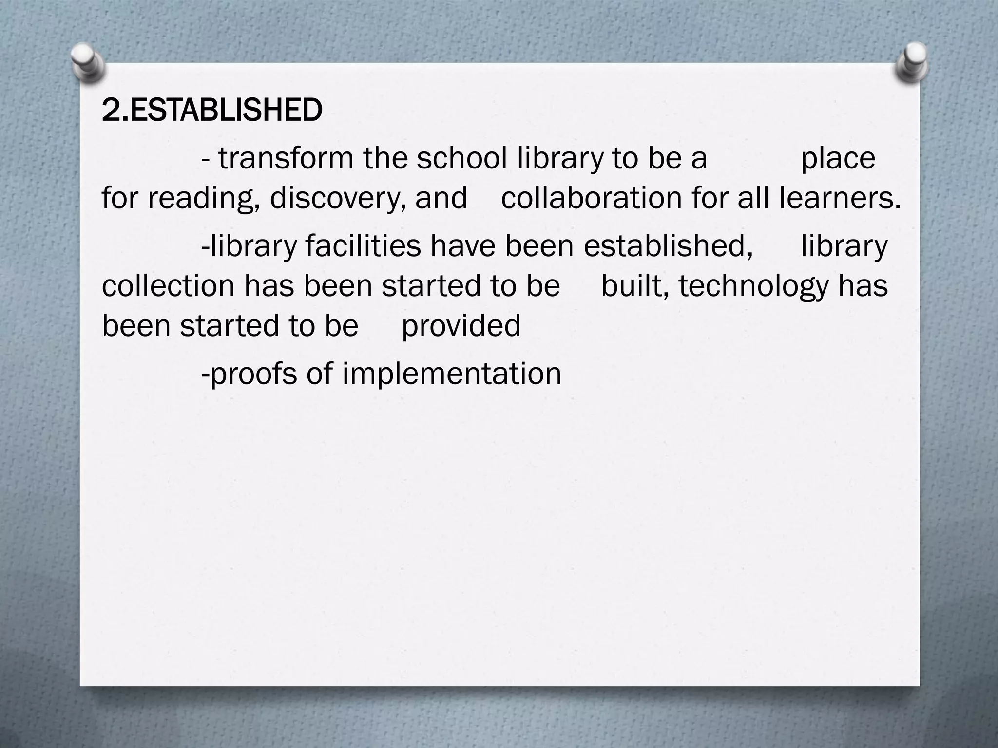 Policy on school library establishment, improvement, | PDF
