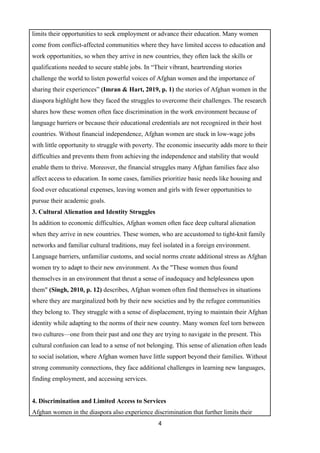 Policy Paper, Afghan Women in the Diaspora | PDF