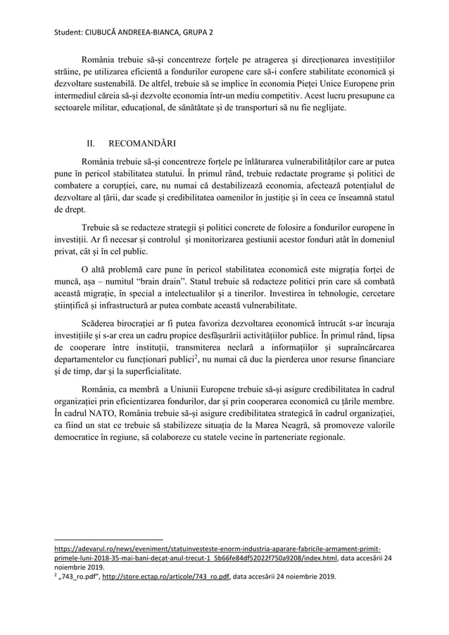 Policy Paper - Strategia Națională de Apărare a țării pentru perioada 2015-2019 | DOCX