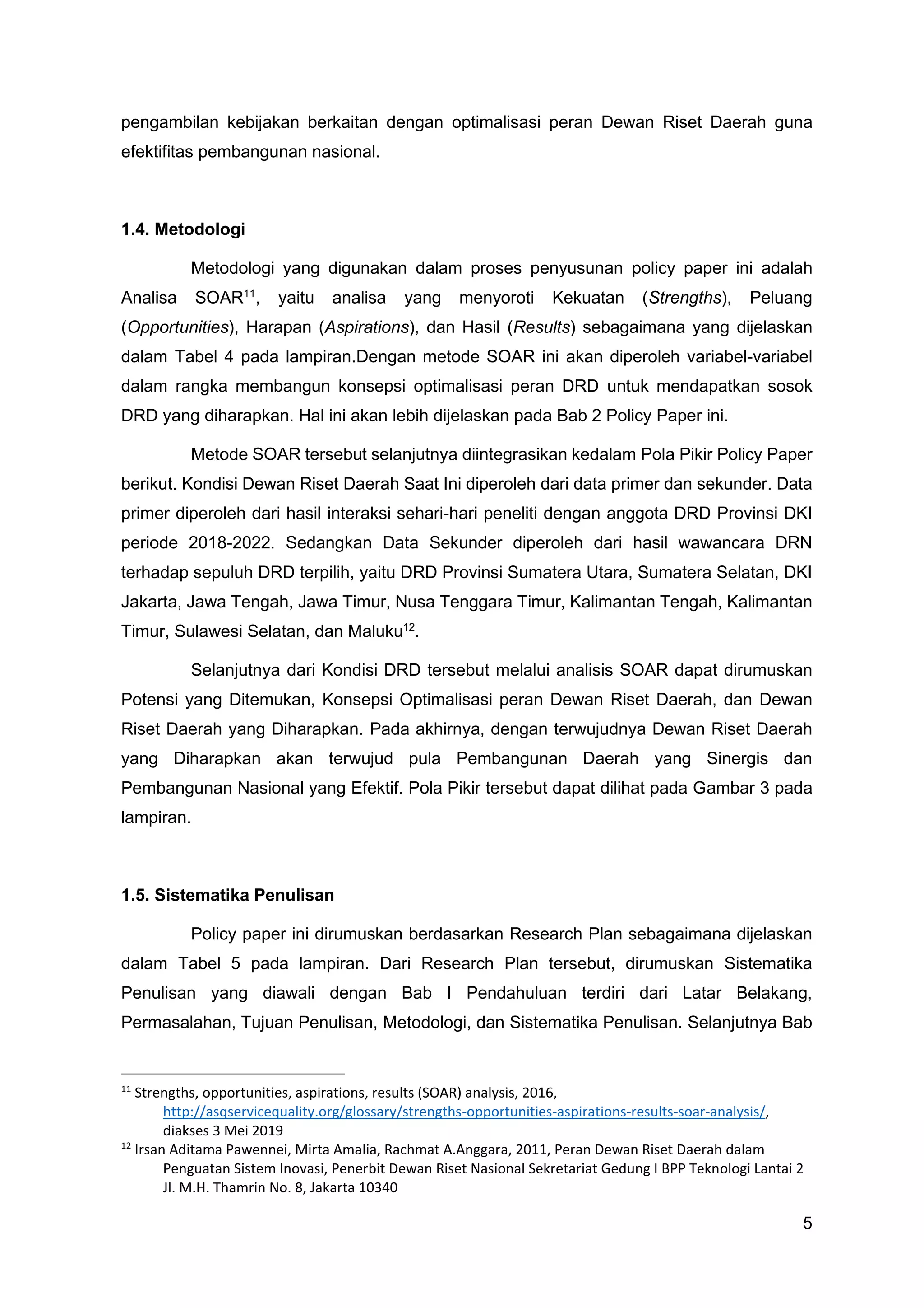 Policy Paper JFP Utama Bappenas: "Optimalisasi Peran Dewan Riset Daerah ...