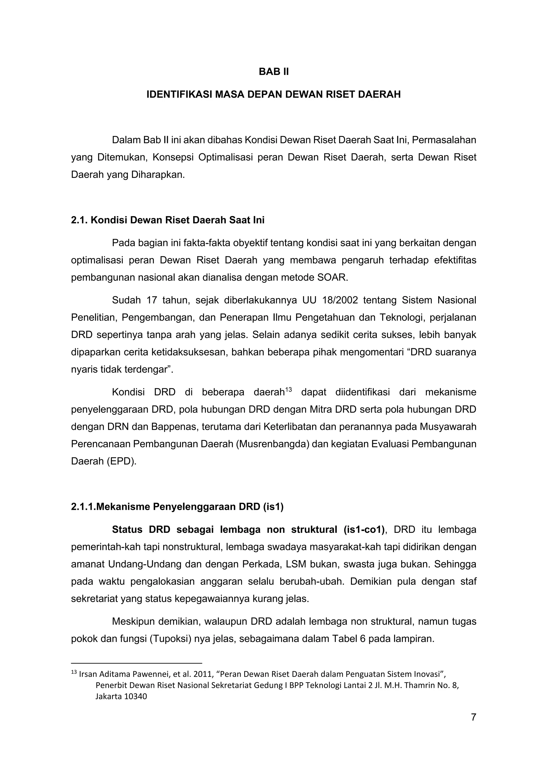 Policy Paper JFP Utama Bappenas: "Optimalisasi Peran Dewan Riset Daerah guna Efektifitas ...