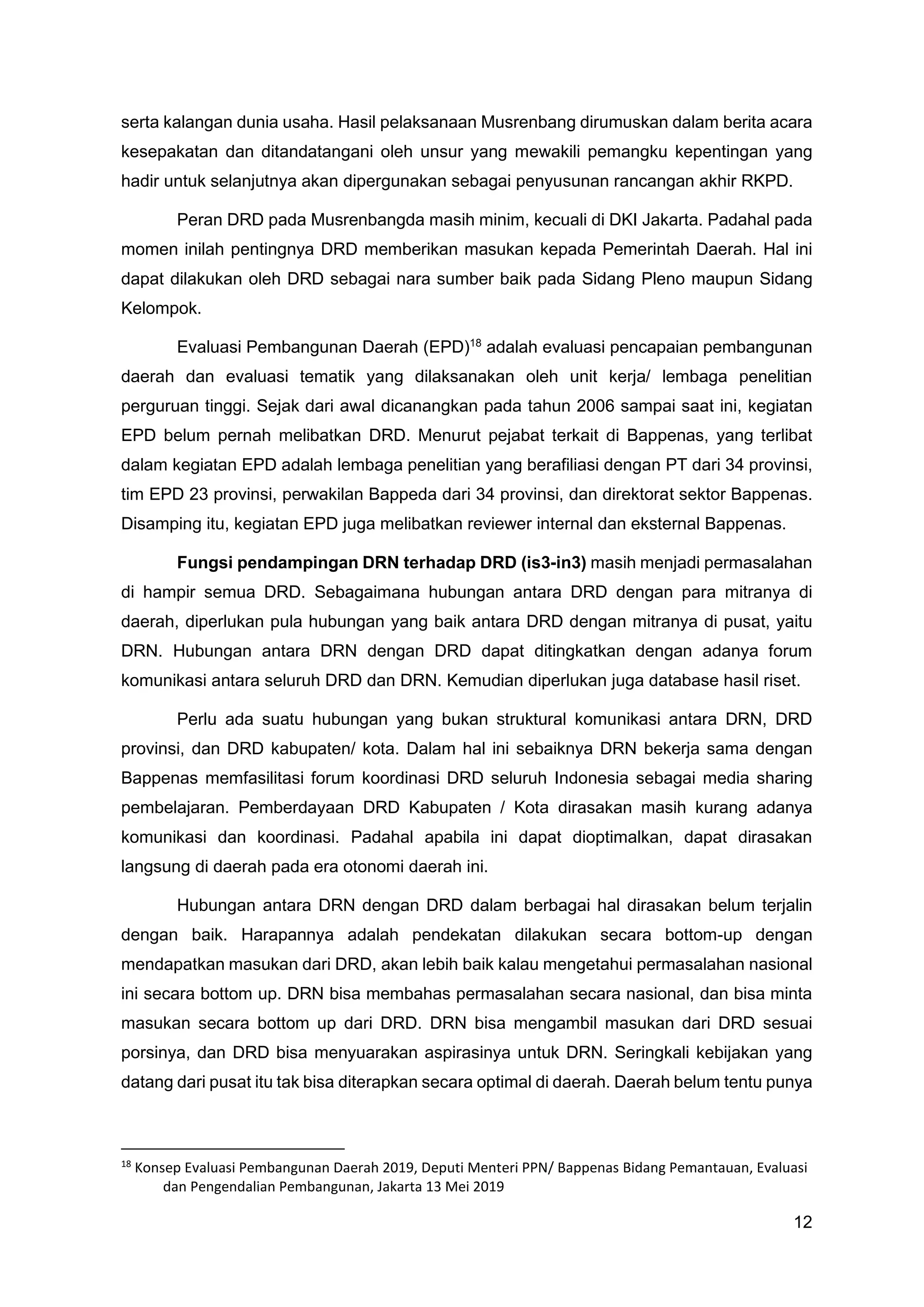 Policy Paper JFP Utama Bappenas: "Optimalisasi Peran Dewan Riset Daerah guna Efektifitas ...