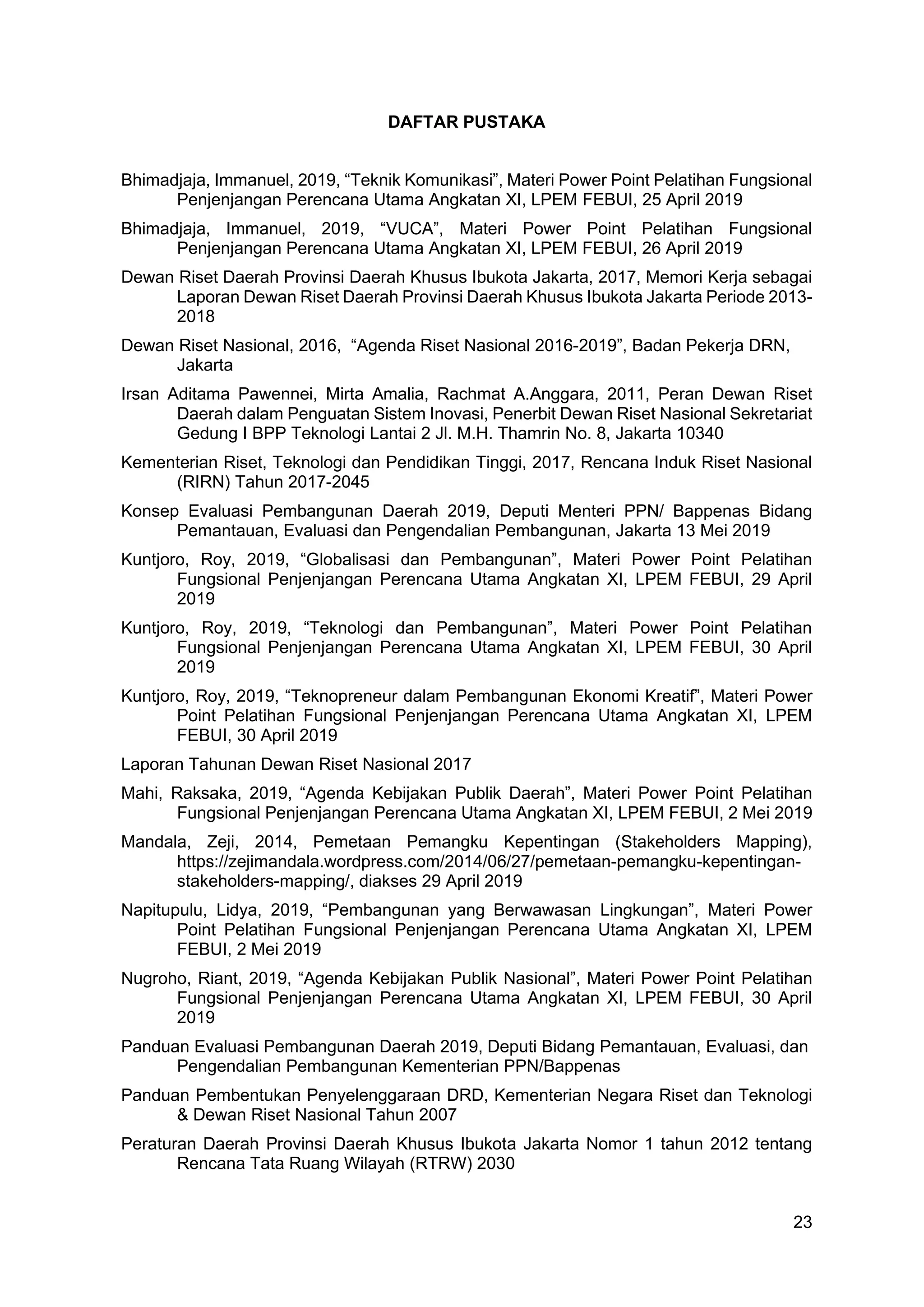 Policy Paper JFP Utama Bappenas: "Optimalisasi Peran Dewan Riset Daerah ...