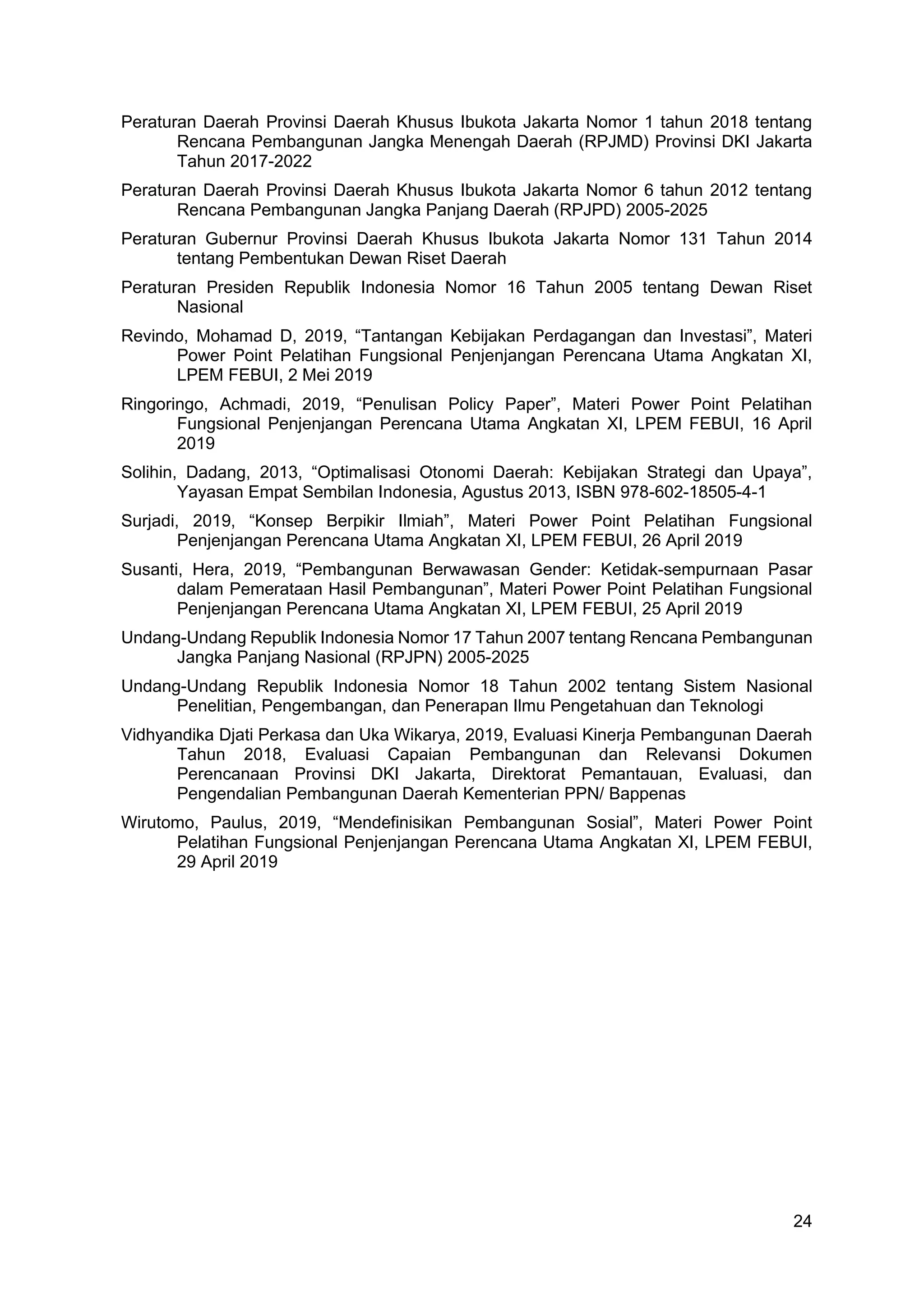 Policy Paper JFP Utama Bappenas: "Optimalisasi Peran Dewan Riset Daerah ...