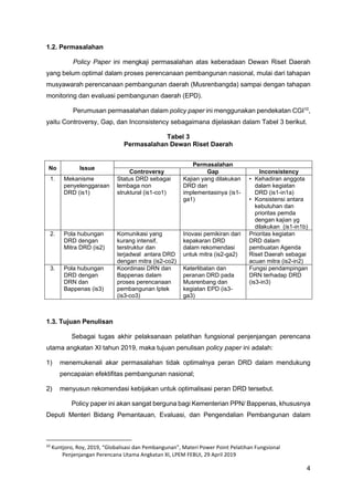 Policy Paper JFP Utama Bappenas: "Optimalisasi Peran Dewan Riset Daerah ...