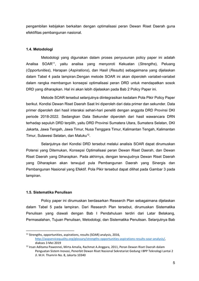 Policy Paper JFP Utama Bappenas: "Optimalisasi Peran Dewan Riset Daerah ...