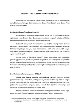 Policy Paper JFP Utama Bappenas: "Optimalisasi Peran Dewan Riset Daerah ...