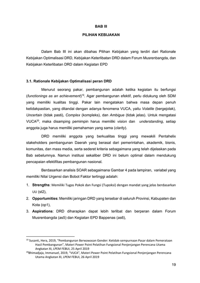 Policy Paper JFP Utama Bappenas: "Optimalisasi Peran Dewan Riset Daerah ...