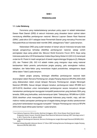 Policy Paper JFP Utama Bappenas: "Optimalisasi Peran Dewan Riset Daerah ...