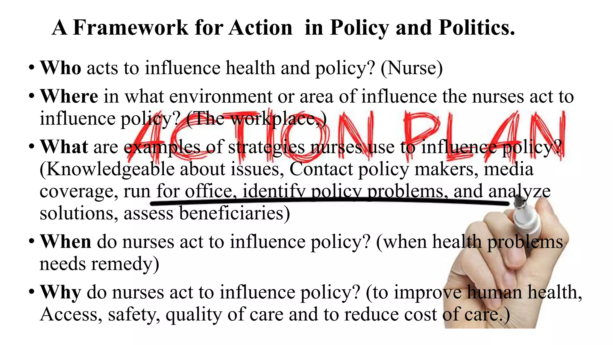 Policy, politics and nursing | PPTX