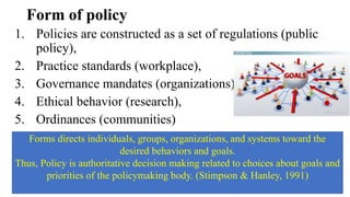 Policy, politics and nursing | PPTX