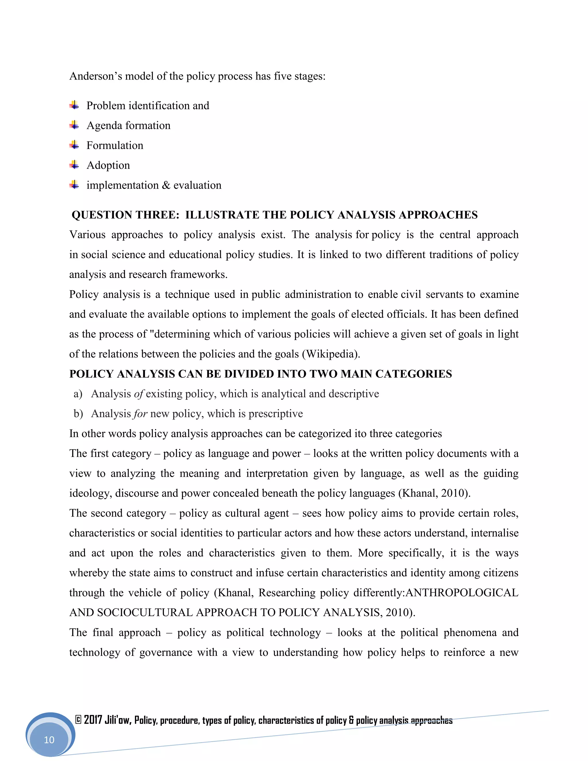 Policy, procedure, types of policy, characteristics of policy & policy ...
