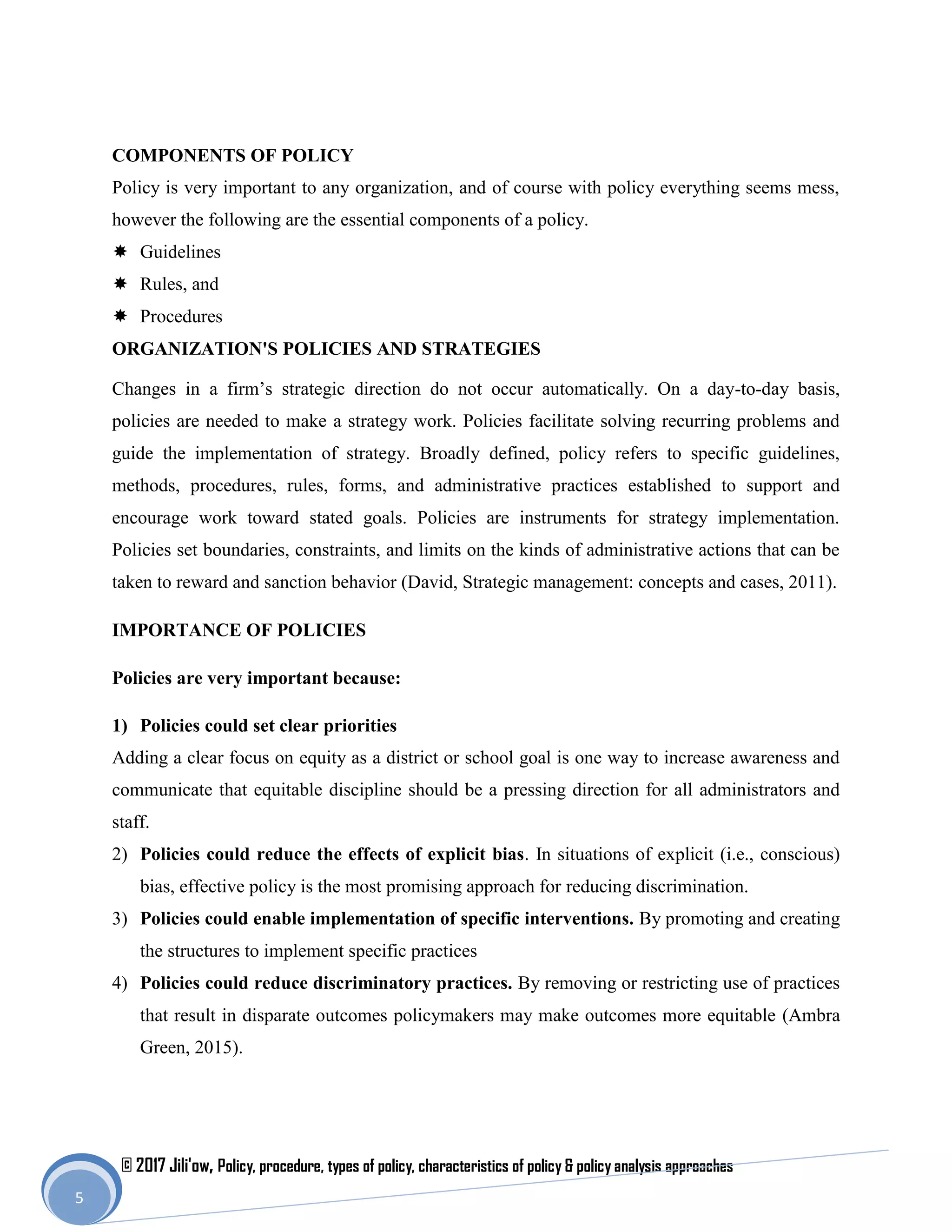 Policy, procedure, types of policy, characteristics of policy & policy ...