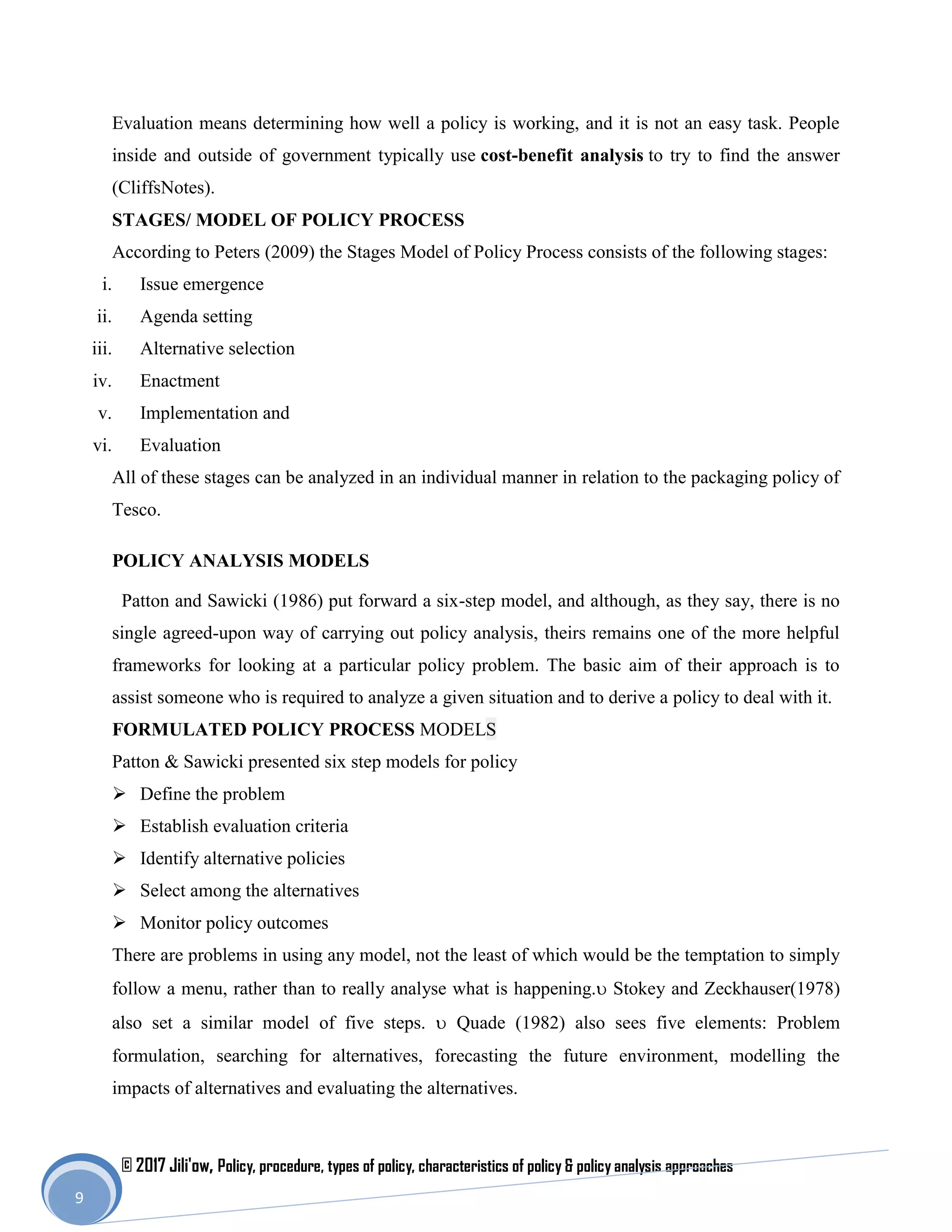 Policy, procedure, types of policy, characteristics of policy & policy ...