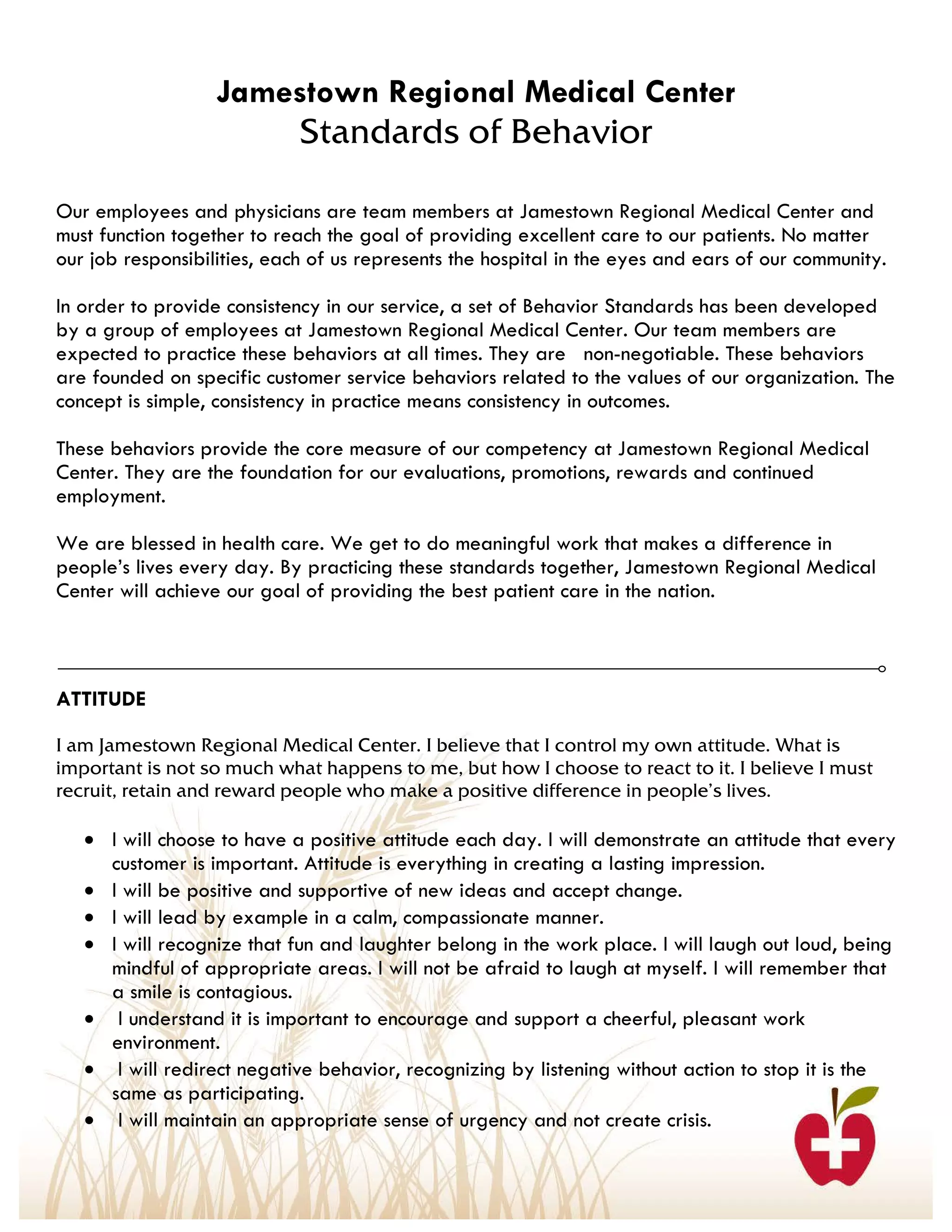 Policy standardsofbehavior | PDF