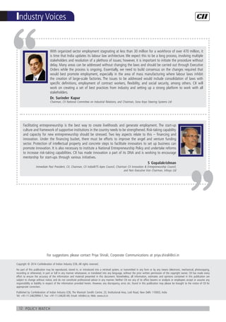 CII Policy Watch, June 2014 : Accelerating Growth, Creating Employment ...