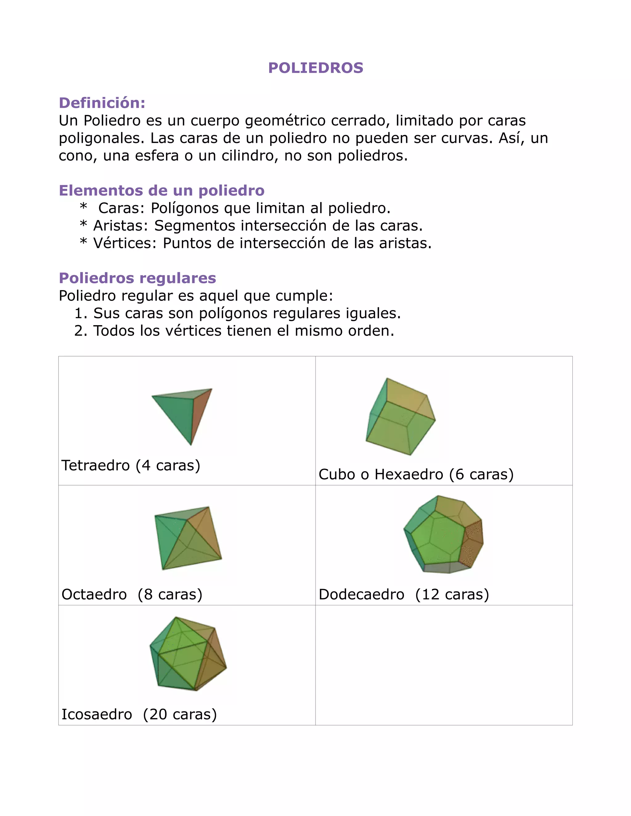 Poliedros regulares | PDF