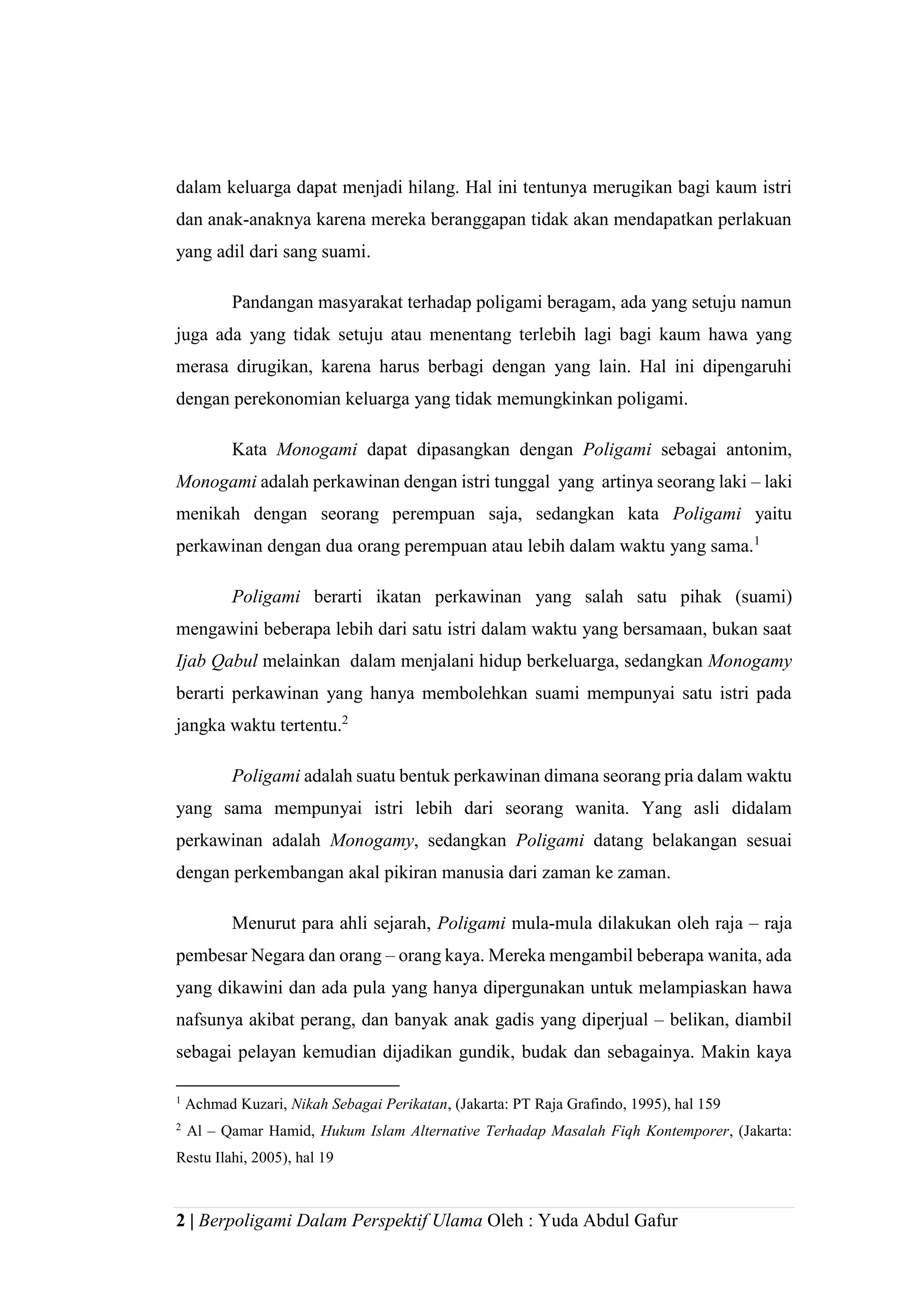 Poligami dalam perspektif ulama | PDF