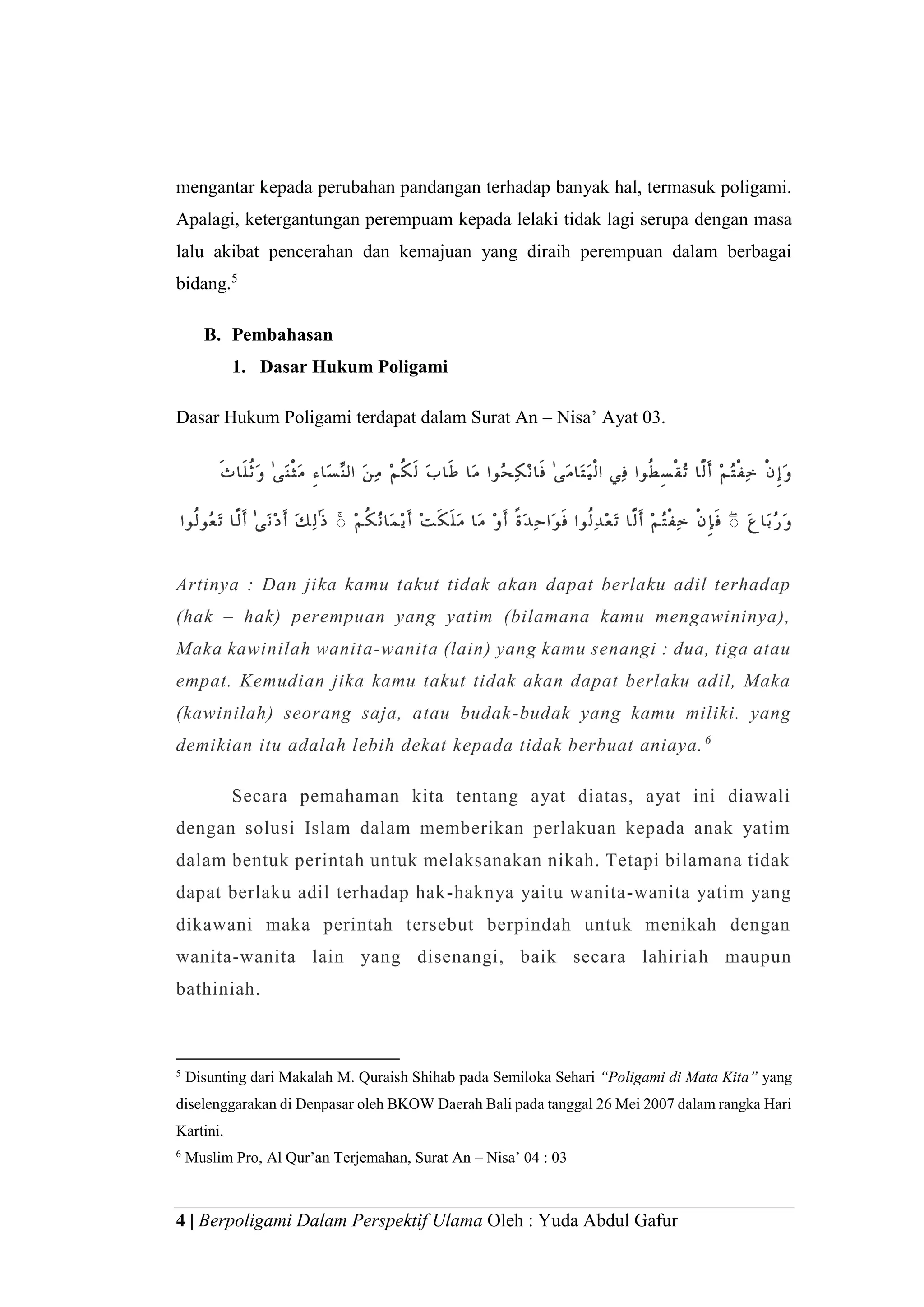 Poligami dalam perspektif ulama | PDF