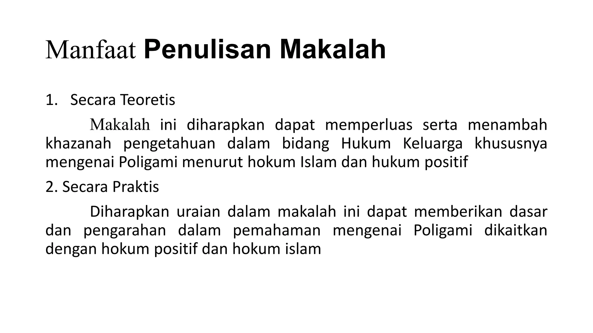 Poligami menurut hukum islam dan hukum positif | PPTX