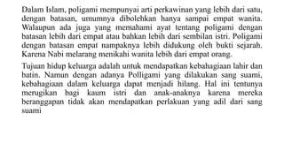 Poligami menurut hukum islam dan hukum positif | PPTX