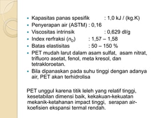 Polimer PET Polyethylene Terephthalate | PPTX