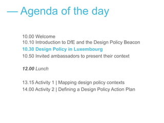 Design Policy in Action Workshop - Polimi introductory presentation | PDF